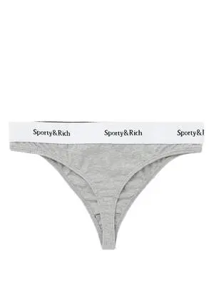 SPORTY & RICH Serif Logo-waistband Thong