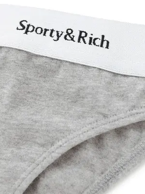 SPORTY & RICH Serif Logo-waistband Thong