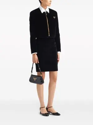 Prada Triangle-logo Velvet Jacket