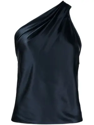 Michelle Mason Asymmetric Halterneck Top - Blue