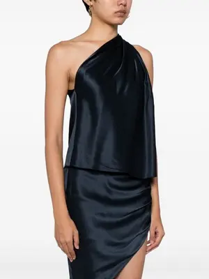 Michelle Mason Asymmetric Halterneck Top - Blue