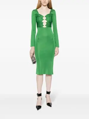 TOM FORD High-shine Cut-out Midi Dress