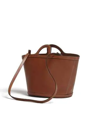 Marni Small Tropicalia Leather Tote Bag - Brown