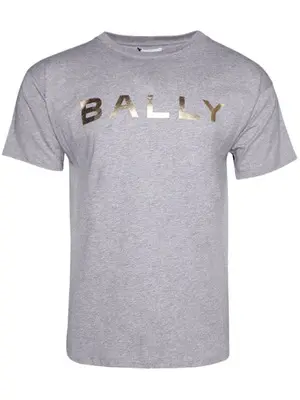 Bally Logo-print Mélange Cotton T-shirt - Grey