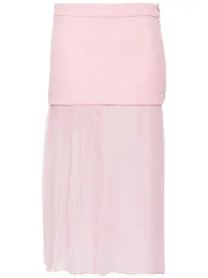 Gucci Layered Tweed Midi Skirt