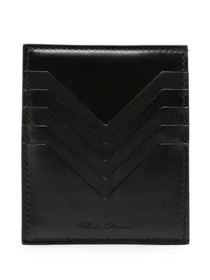 Rick Owens Square Leather Card Holder - Black