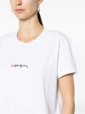 Stella McCartney Logo-embroidered T-shirt - White