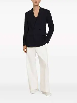 Dolce & Gabbana Double-breasted Linen Blazer - Blue