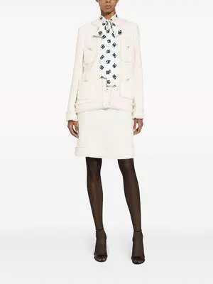 Dolce & Gabbana Round-neck Tweed Jacket - Neutrals