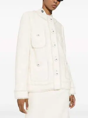 Dolce & Gabbana Round-neck Tweed Jacket - Neutrals