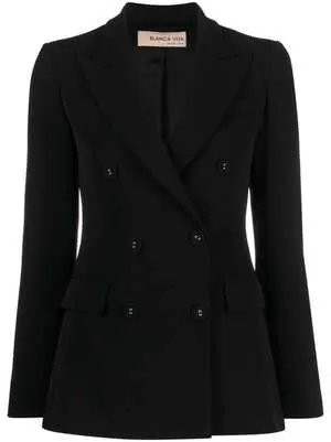 BLANCA VITA Double-breasted Blazer - Black