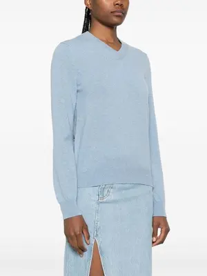 Play Comme Des Garcon Heart Logo Wool Jumper - Blue