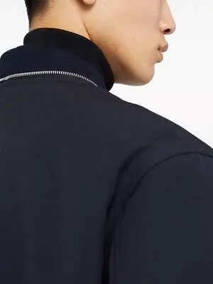 JIL SANDER Zip-embellished Wool Bomber Jacket - Blue