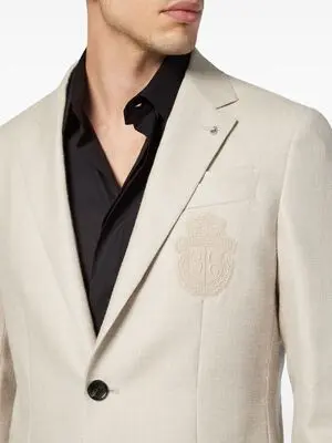 BILLIONAIRE Logo-patch Single-breasted Blazer