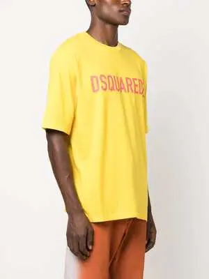 Dsquared2 Logo-print Cotton T-shirt - Yellow