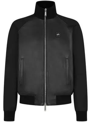 Dsquared2 Panelled Leather Track Jacket