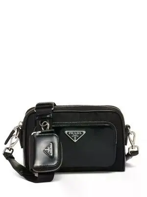 Prada Triangle-logo Messenger Bag - Black