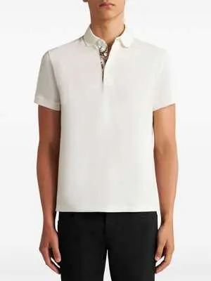 Etro Pegaso-embroidered Cotton Polo Shirt - White