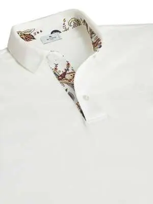 Etro Pegaso-embroidered Cotton Polo Shirt - White