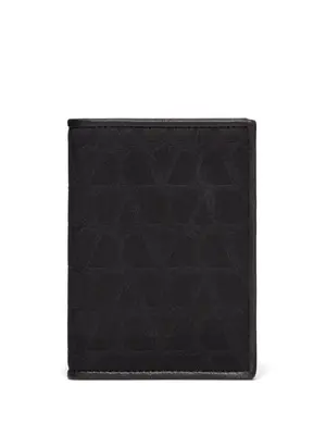 Valentino Garavani Toile Iconographe Bi-fold Wallet - Black