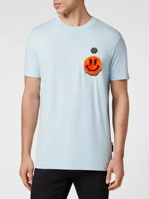 Philipp Plein Smile Cotton T-shirt - Blue