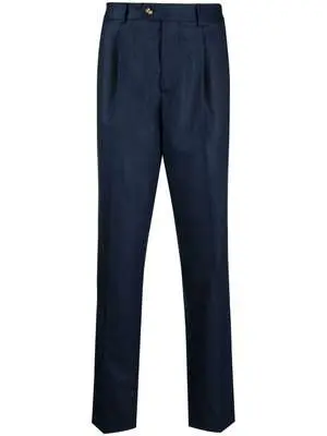 Brunello Cucinelli Inverted-pleat Tailored Trousers - Blue