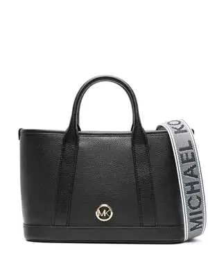 Michael Kors Logo-plaque Leather Tote Bag - Black