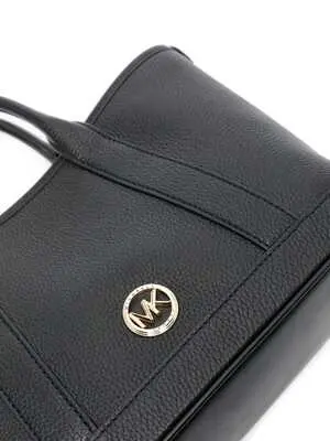 Michael Kors Logo-plaque Leather Tote Bag - Black