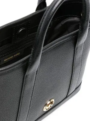 Michael Kors Logo-plaque Leather Tote Bag - Black