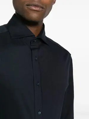 Brunello Cucinelli Spread-collar Cotton Shirt - Blue