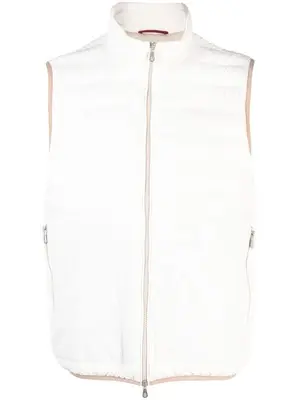 Brunello Cucinelli Zip-up Padded Gilet - White