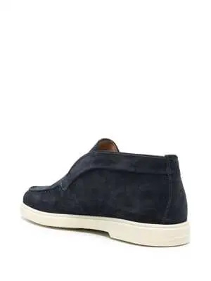 Santoni Suede Flat Loafers - Blue