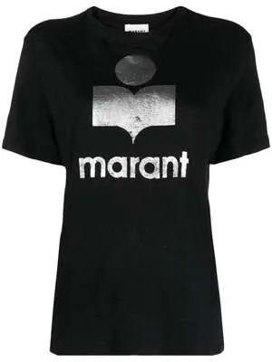 MARANT ETOILE Zewel Logo-print T-shirt - Black