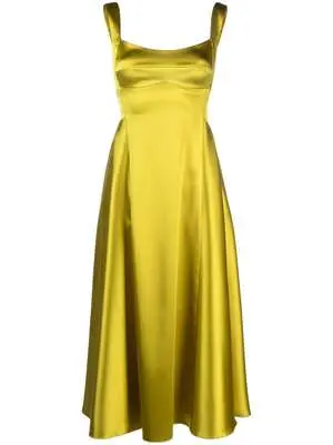 ATU BODY COUTURE Square-neck Satin Maxi Dress - Green