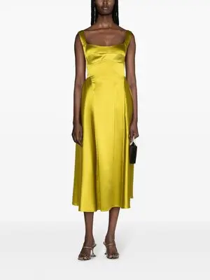 ATU BODY COUTURE Square-neck Satin Maxi Dress - Green