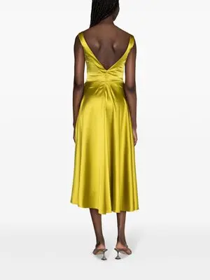ATU BODY COUTURE Square-neck Satin Maxi Dress - Green