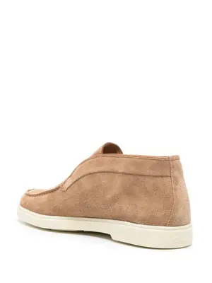 Santoni Suede Flat Loafers