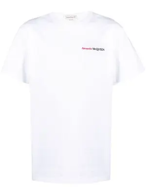 Alexander McQueen Embroidered-logo Cotton T-shirt