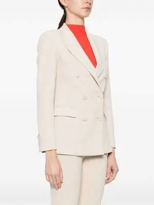 BLANCA VITA Double-breasted Blazer - Neutrals