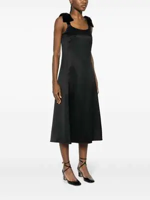 Chloé Bow-embellished Satin Midi Dress