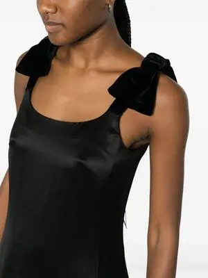 Chloé Bow-embellished Satin Midi Dress