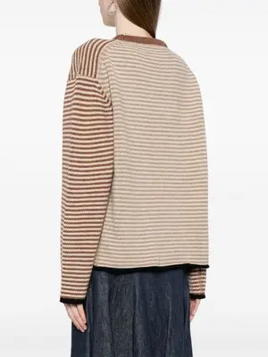 YANYAN Logo-embroidered Stripe-pattern Jumper