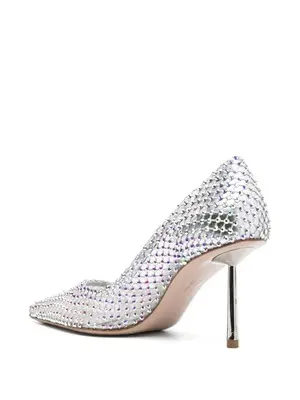 LE SILLA Gilda 90mm Crystal-embellished Pumps - Silver