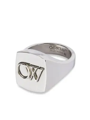 Off-White Embossed Signet Ring