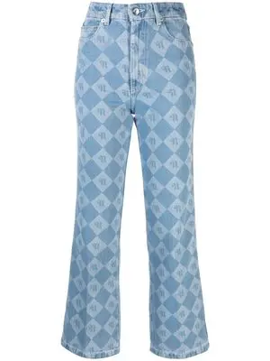 Nanushka Zoey Monogram Kick-flare Jeans