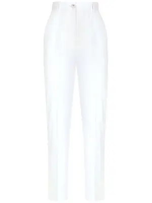 Dolce & Gabbana High-waisted Gabardine Trousers - White