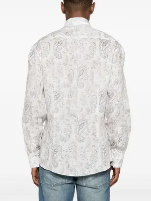 Brunello Cucinelli Paisley-print Linen Shirt - Neutrals