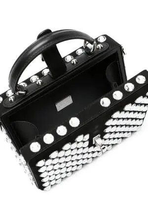 Dolce & Gabbana Dolce Box Rhinestone-embellished Tote - Black