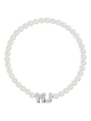 Marc Jacobs Logo-lettering Pearl Necklace - White
