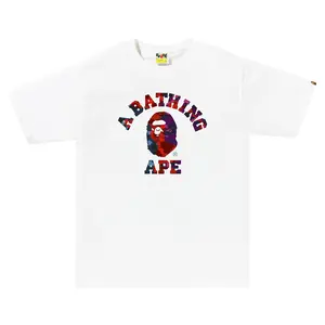 A BATHING APE Color Camo Crazy College Tee - White